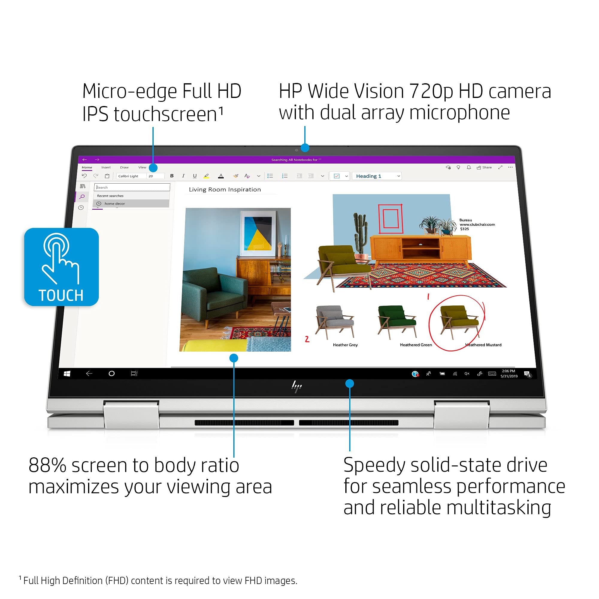 HP Newest Envy x360 Convert 15.6" FHD IPS Touchscreen Premium 2-in-1 Laptop, 11th Gen Intel Quad-Core i5-1135G7, 8GB RAM, 2TB PCIe SSD, Backlit Keyboard, Fingerprint, Windows 10 Pro + HDMI Cable
