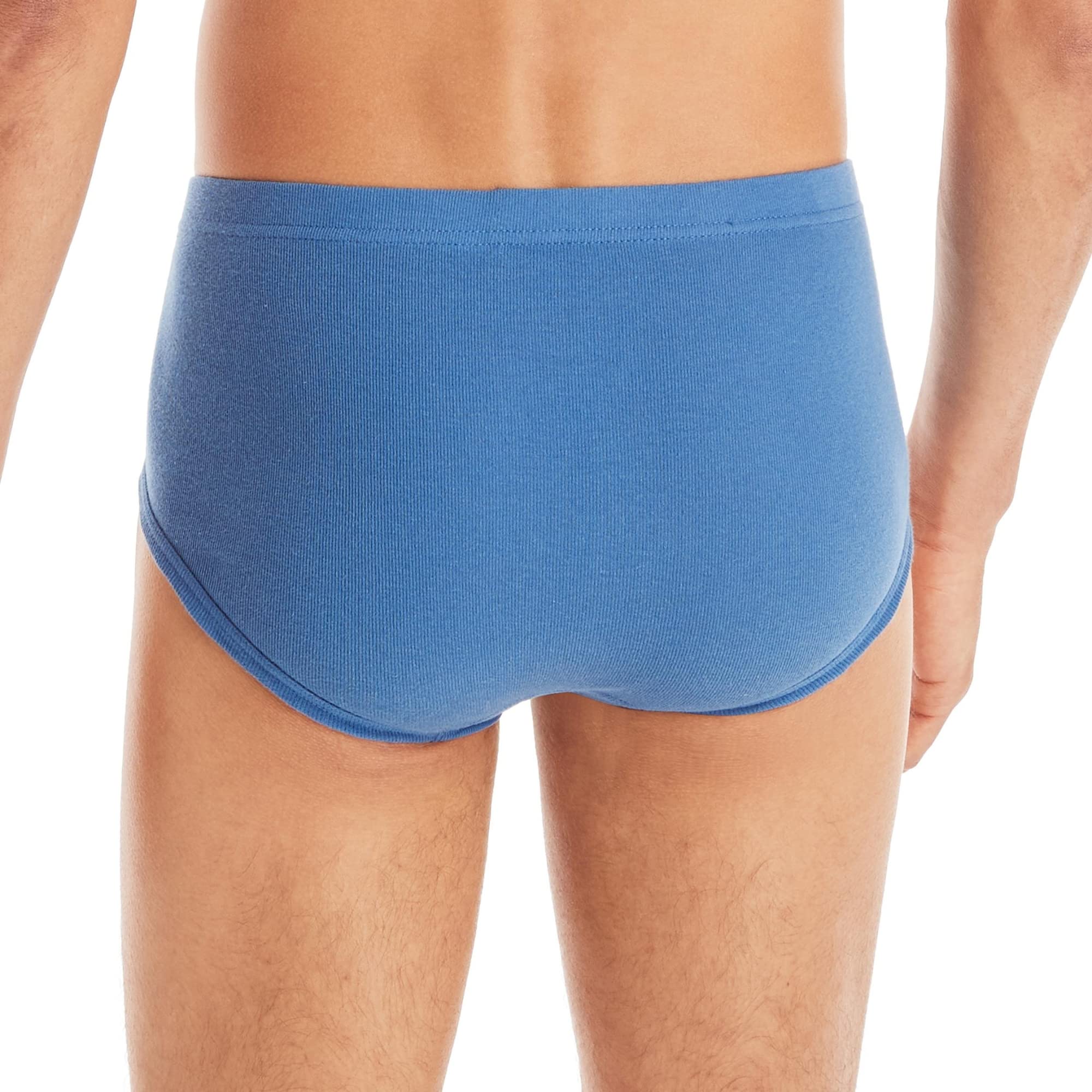 Hanes Men's Pack, Mid-Rise Briefs, Stretch Cotton Underwear, Classic, (Pack of 6) (Colors May Vary), Gray, Large