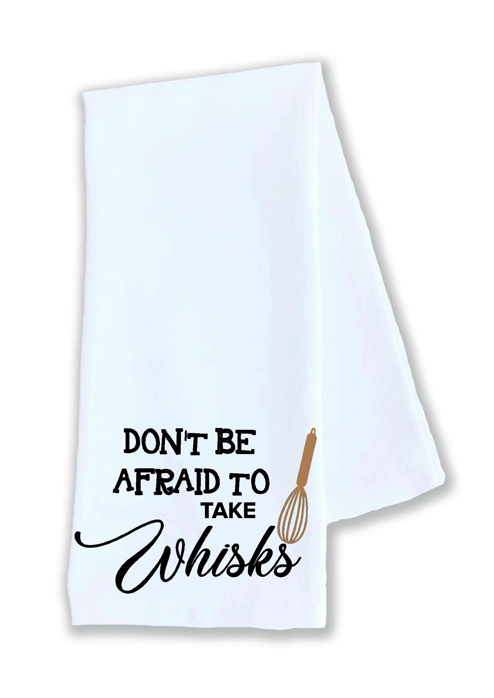 Kitchen dish towel Don't be afraid to take whisks risks funny cute dish Kitchen Decor drying cloth…100% COTTON