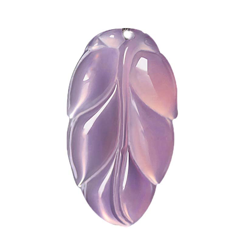 jin yu jia yuan Emperor purple chalcedony safety buckle Ruyi Pendant Pink Purple agate jade (purple, leaf(46 * 26mm))