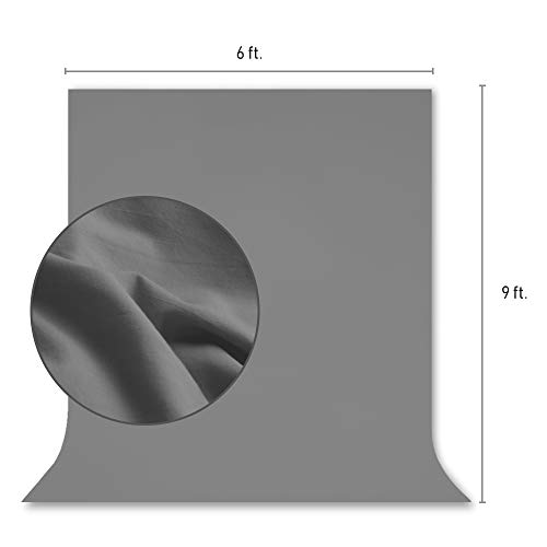 Julius Studio 6 ft. x 9 ft. Pure Gray Background Backdrop Screen, Superior 150GSM Higher Density Thicker Synthetic Fabric Material for Professional Studio, Family Events, Grey Video Shooting, JSAG105