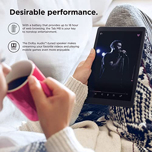 Lenovo Tab M8 Tablet, 8'' HD IPS Display, Android 11, Quad-Core Processor, 3GB Ram, 32GB Storage, Long Battery Life, SD Card Slot, Grey + Accessories, Gray