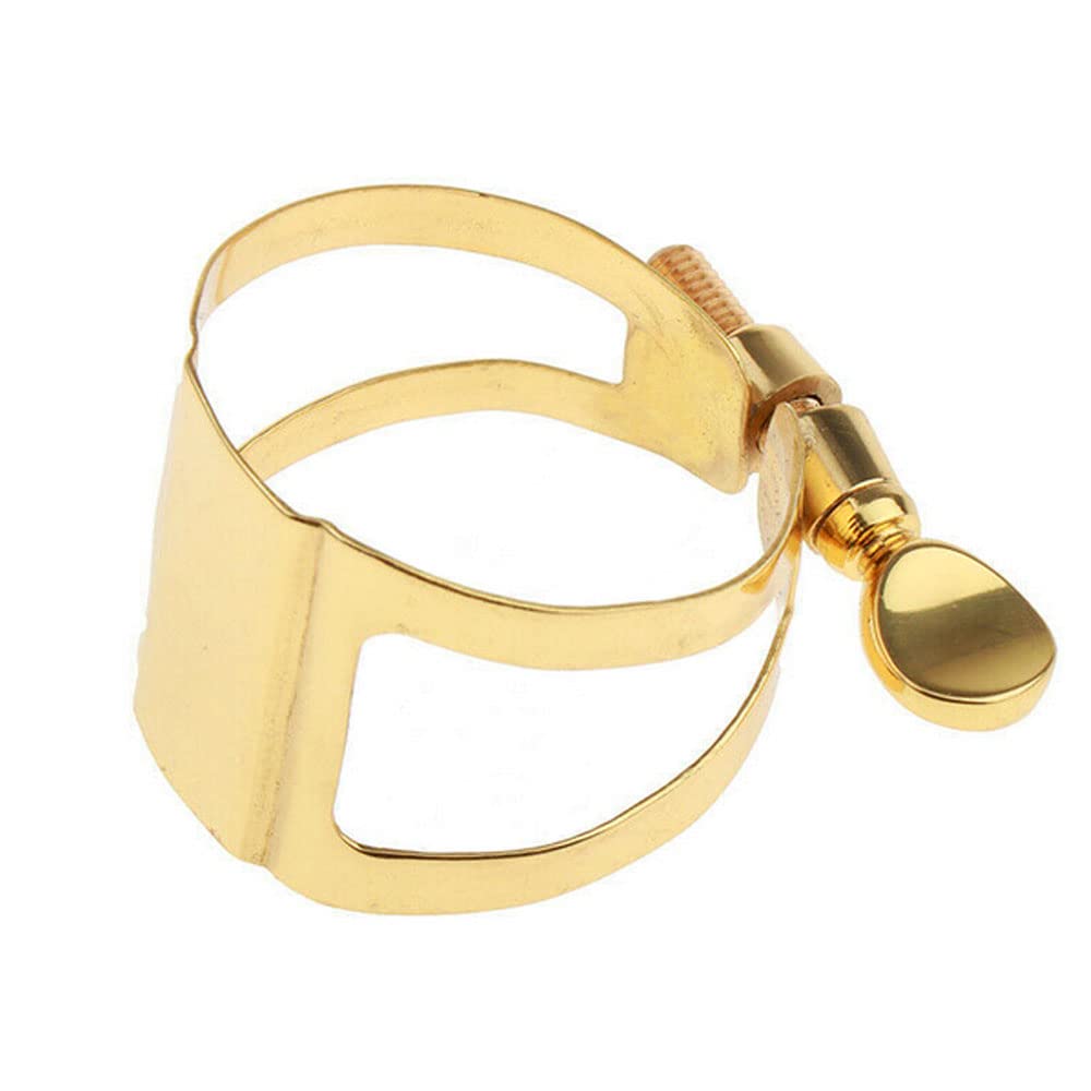 Jiayouy Brass Sax Ligature Tenor Saxophone Mouthpiece Ligature Fastener - Gold Plated