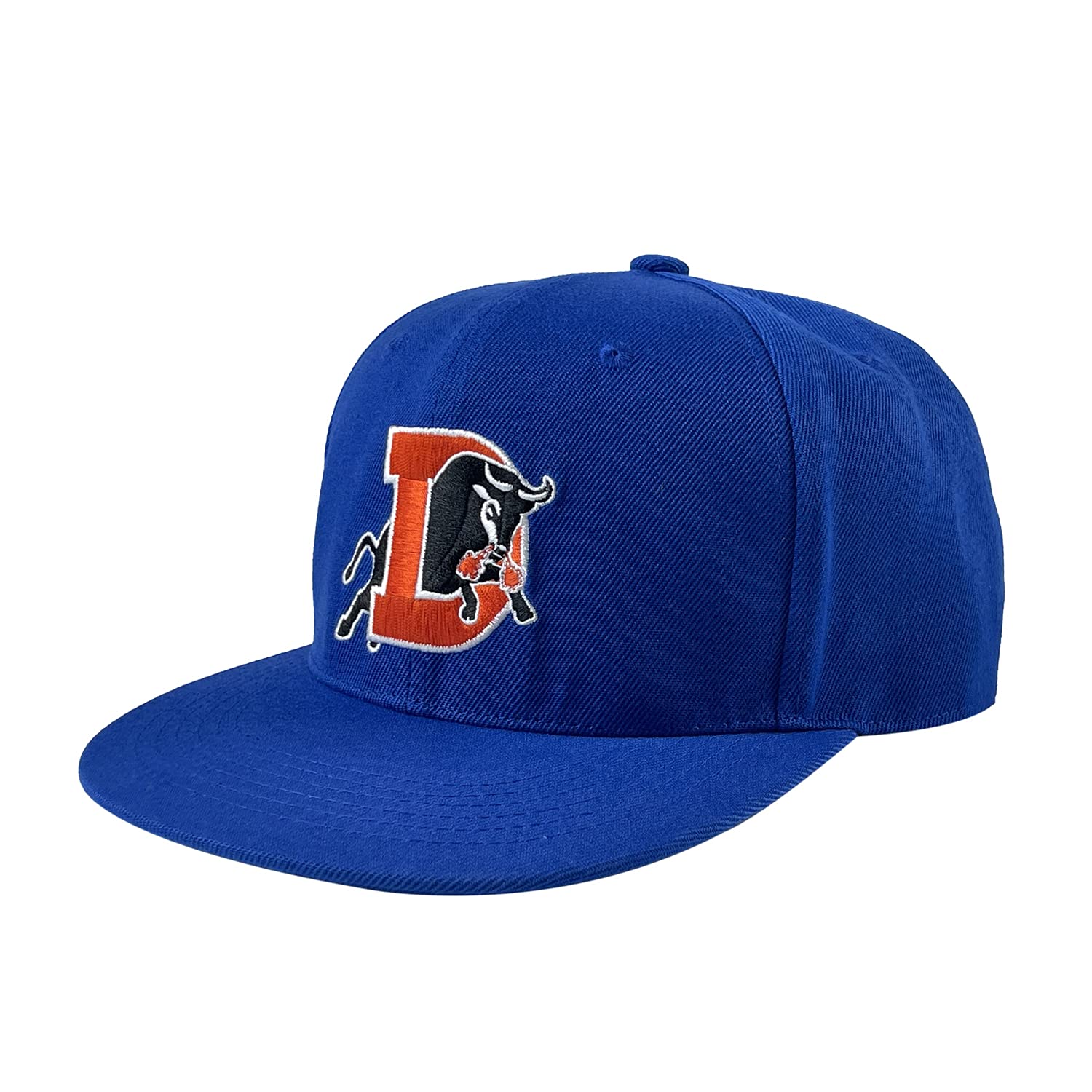 Kaleid Durham Bull Baseball Cap Sports Outdoors Hat Adjustable Hip Hop Rap Snapback Hat Embroidered Blue, 7-7 5/8
