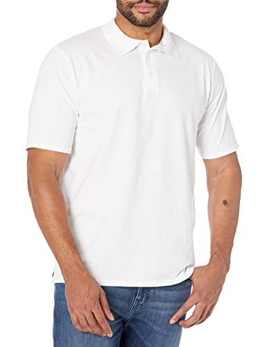 Hanes Mens Freshiq Polo Shirt, Men’s X-temp Moisture-wicking Performance, White, Large US