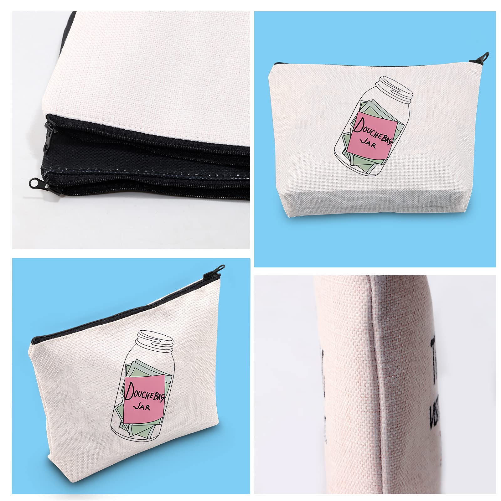 GJTIM TV Show Inspired Schmidt's Douchebag Jar Zipper Pouch Makeup Cosmetic Bag Fan Gift (Douchebag Jar Bag)