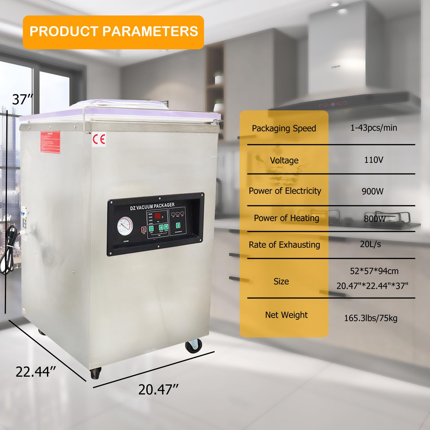 HayWHNKN Single Chamber Vacuum Sealer Packaging Machine Stainless Steel Vacuum Sealers Deeper Chamber