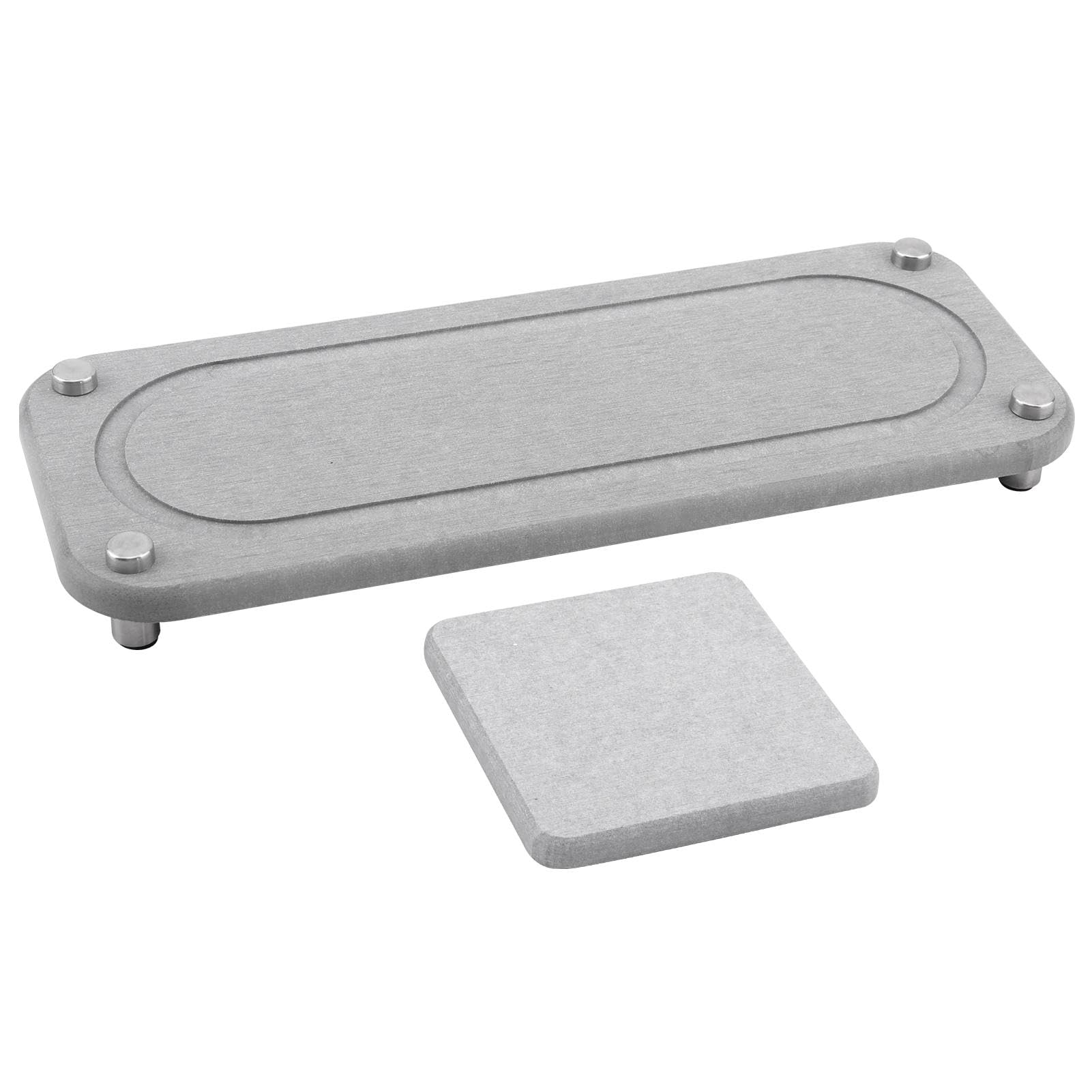 Instant Dry Sink Organizer, Soon Neat Kitchen Sink Caddy with 1 Pcs Square Coaster, Sponge Holder for Kitchen Sink, Sink Organizer for Kitchen Bathroom Countertop(Grey)