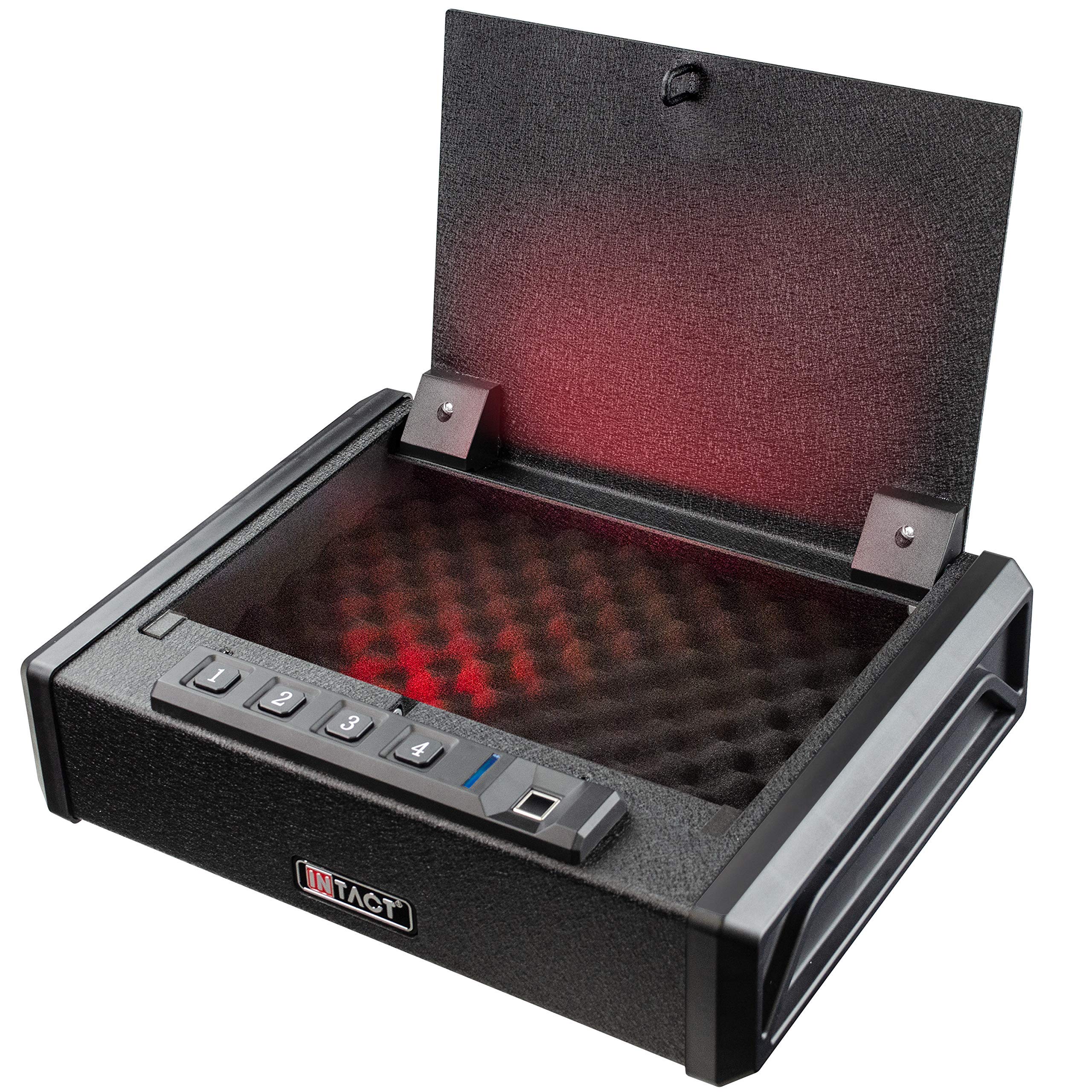 Intact XD-900 Quick Access Biometric Fingerprint Gun Safe with Nex-Gen Keypad Module Top Opening Black