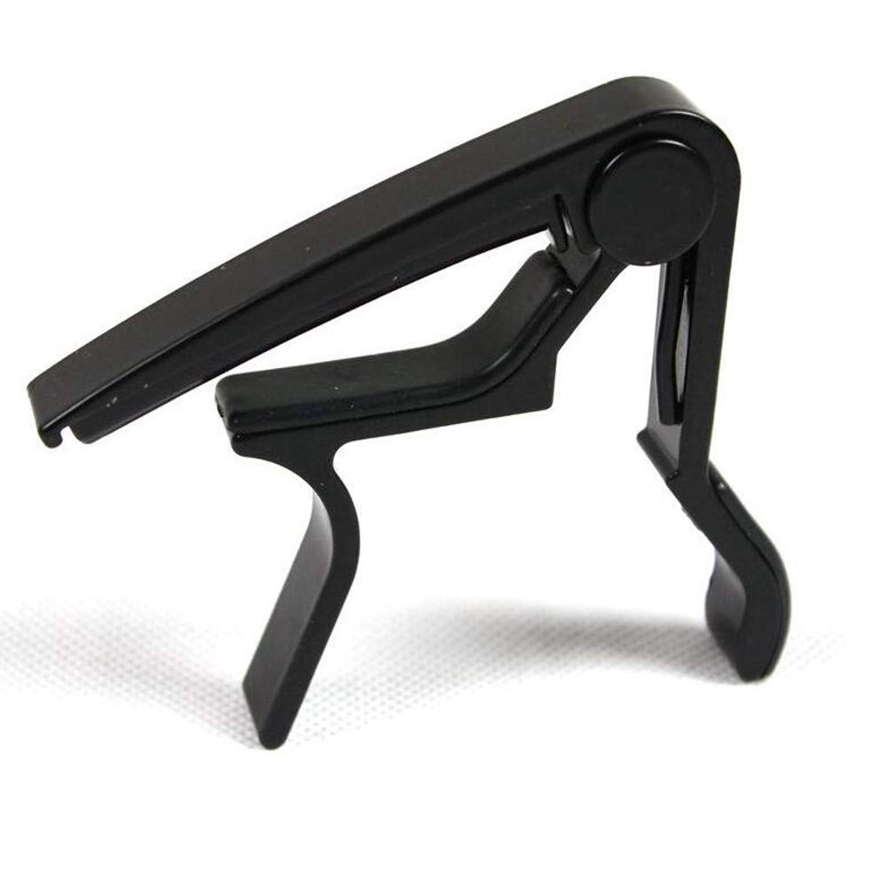 Guitar Capo,Acoustic Guitar, Electric Guitar Capo- Banjo and,for Acoustic,Ukulele, Mandolin, Bass, Picks Black Single Handed Capo