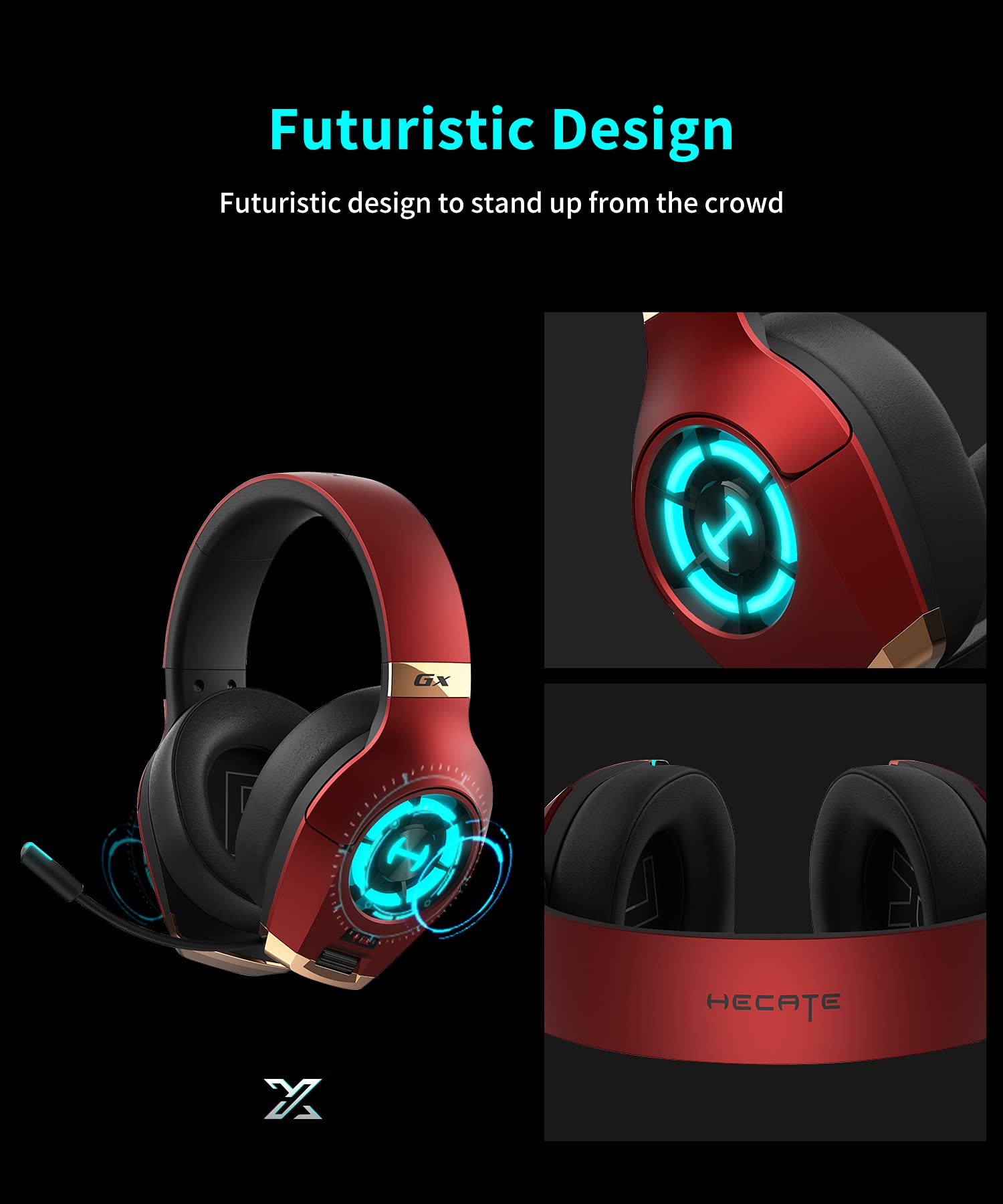 HECATE by Edifier GX Xbox Gaming Headset, Hi-Res Audio, Noise Cancelling Wired Gaming Headphones with Microphone for PS4/ PS5/ PC/Switch/Xbox Gamepad - USB/Type-C/3.5mm - RGB Lighting - 50mm Driver
