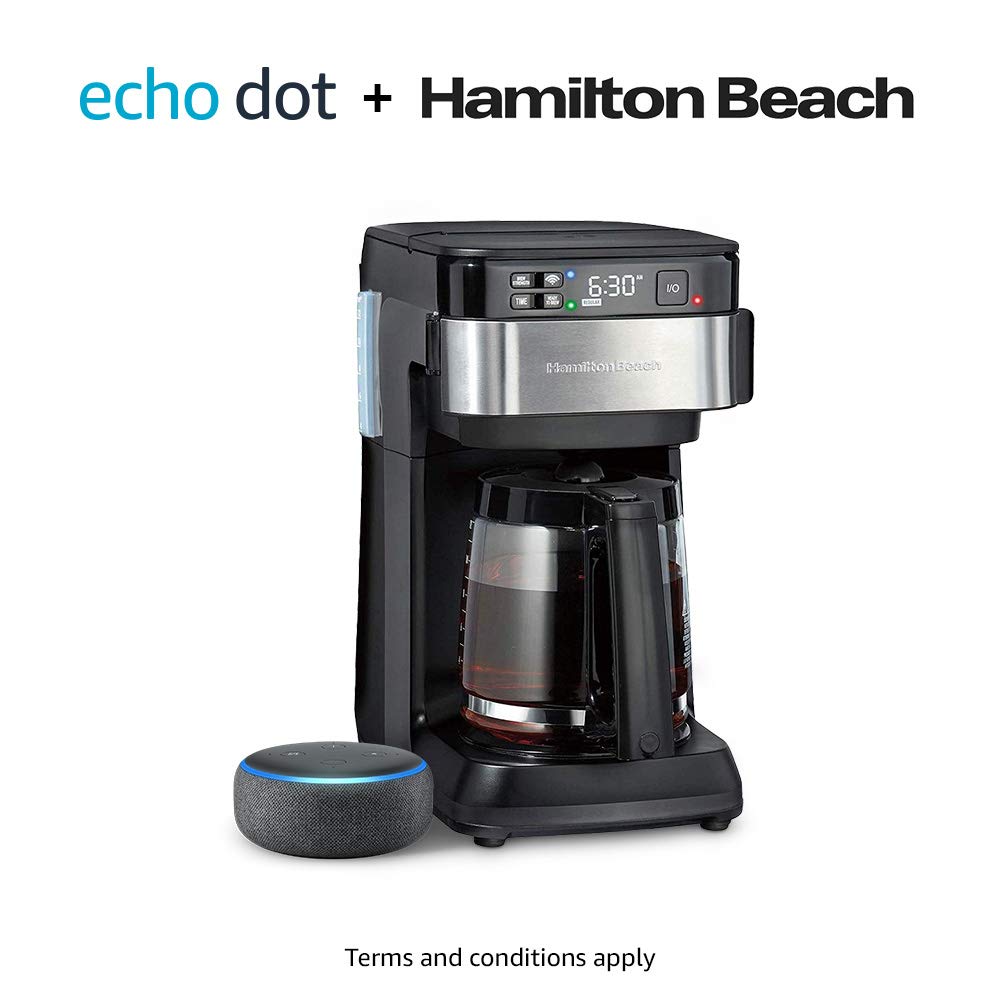 Hamilton Beach Works with Alexa Smart Coffee Maker with Echo Dot (3rd Gen)