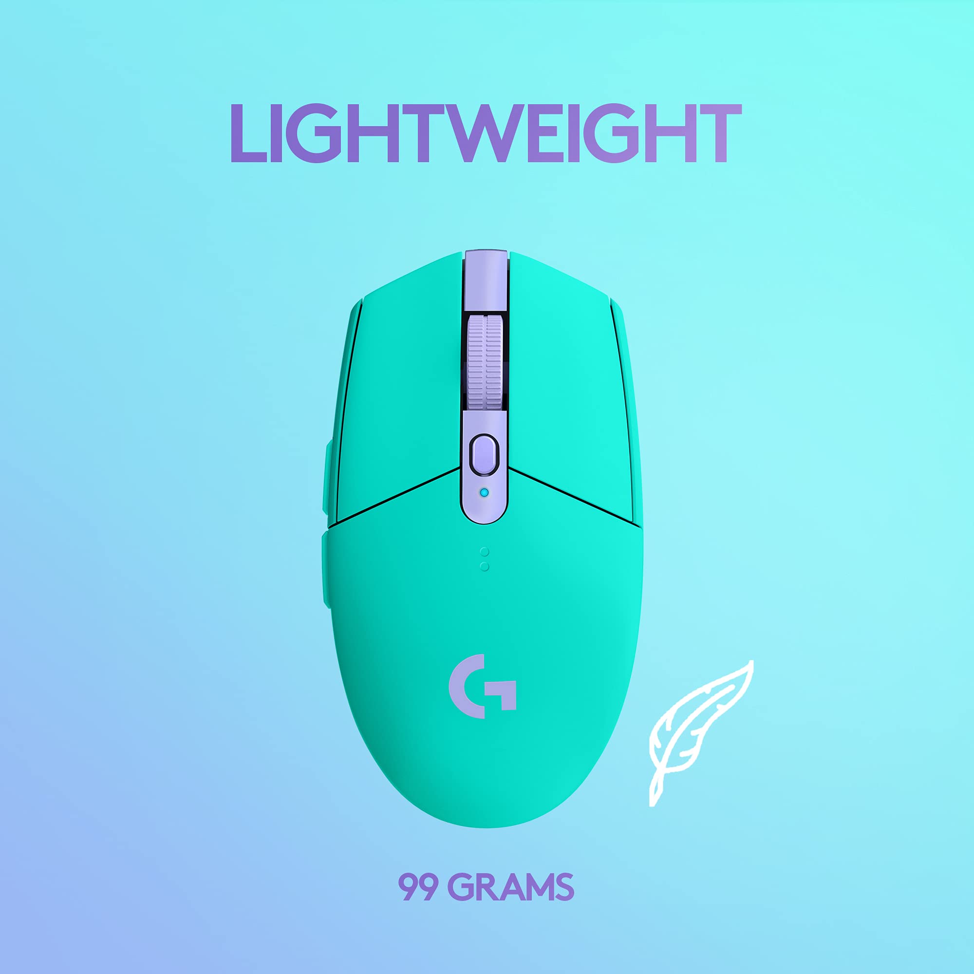 Logitech G305 Lightspeed Wireless Gaming Mouse, Hero 12K Sensor, 12,000 DPI, Lightweight, 6 Programmable Buttons, 250h Battery Life, On-Board Memory, PC/Mac - Mint (Renewed)