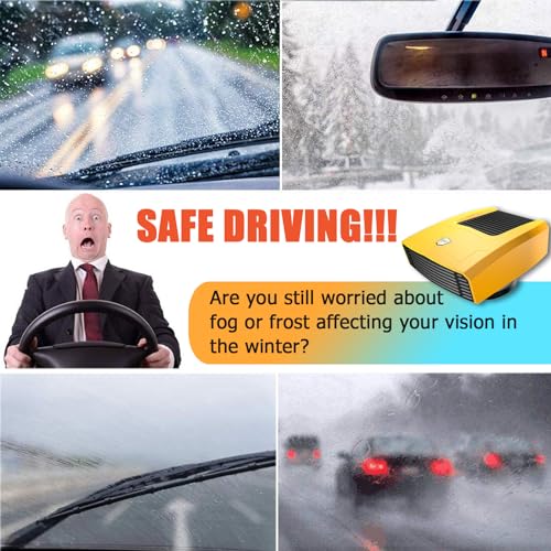 Gntiffy【New 2023】Portable Car Heater,2 in 1 Auto Car Heater, Fast Heating Windshield Defrost Defogger Cooling Car 12V Lighter Heater 60 Second with Heating & Cooling Window Defroster for Car