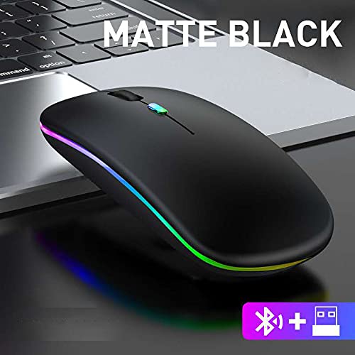 ISMMIK Wireless Bluetooth Mouse Compatible with Laptop/MacBook/iPad/iPhone Android/PC, Rechargeable Mini Silent Mouse for Windows/Linux, 3 DPI Adjustable Bluetooth Ergonomic Mouse (Black)