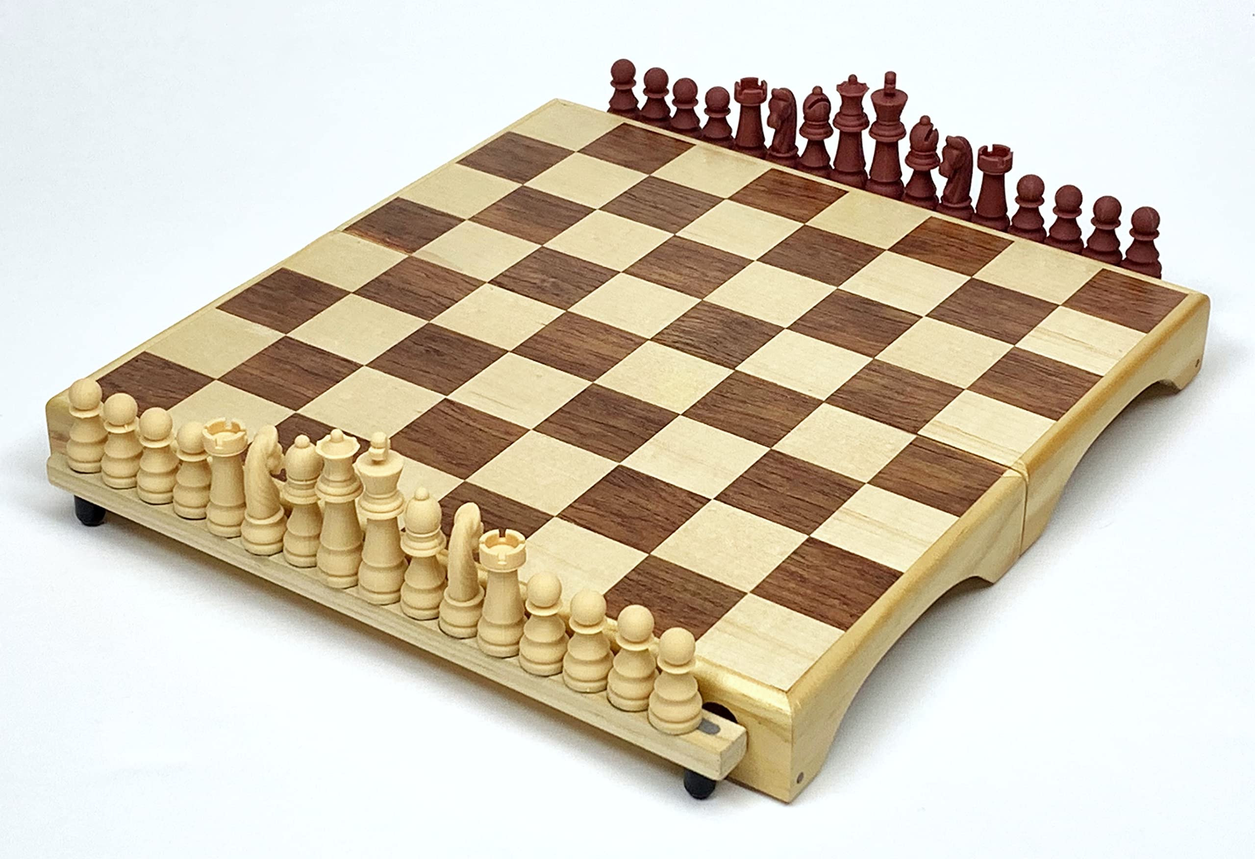 Magnetic Travel Chess Set/w Swing-Out Platforms, Lock The Board Flat, Canvas Carry Bag. Kids Love This Set!