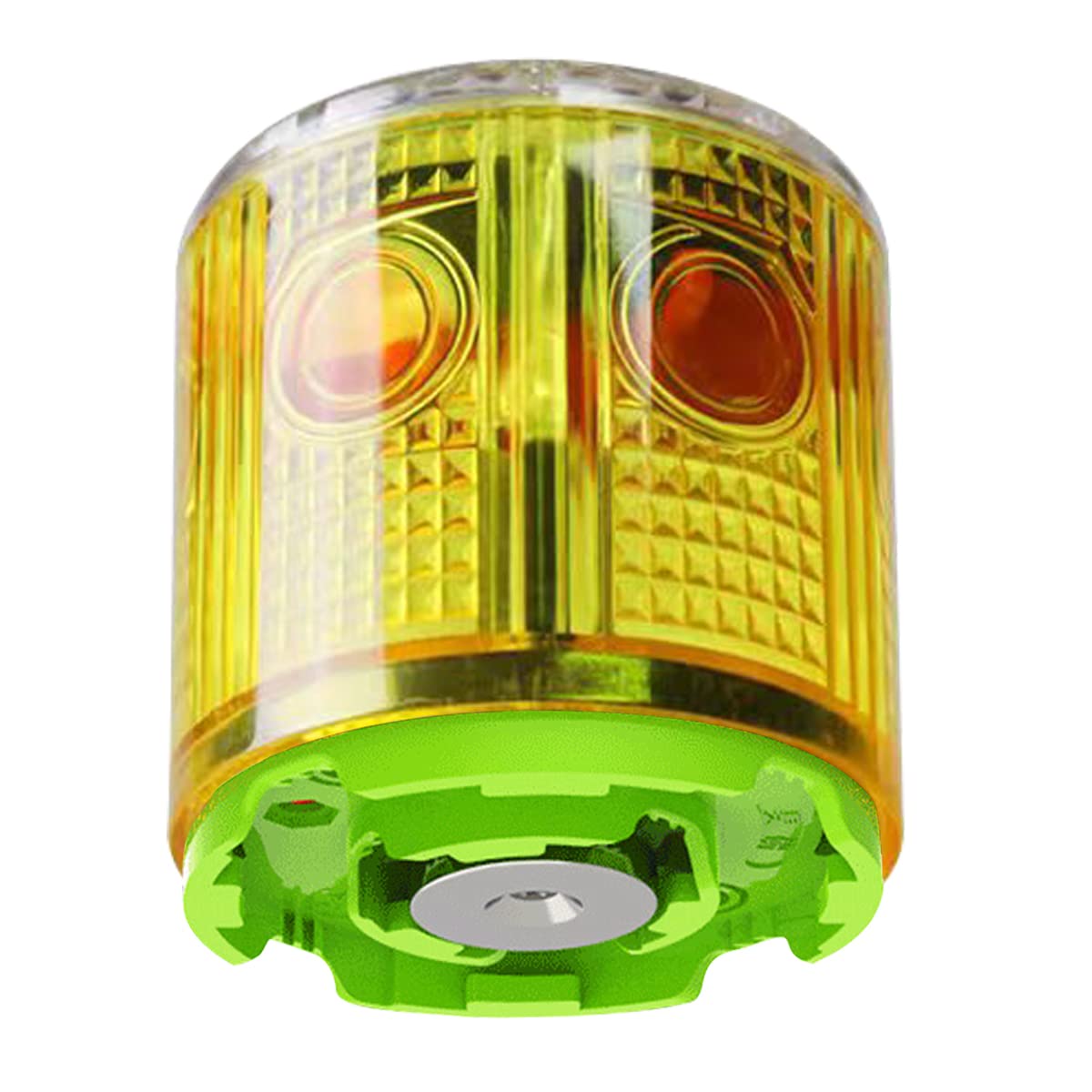 LEDHOLYT Solar Strobe Warning Light, Strong Magnetic Base Solar Emergency Strobe Warning Light, Automatic Turn On Safety Road Construction Traffic Flashing Beacon Light (Yellow)
