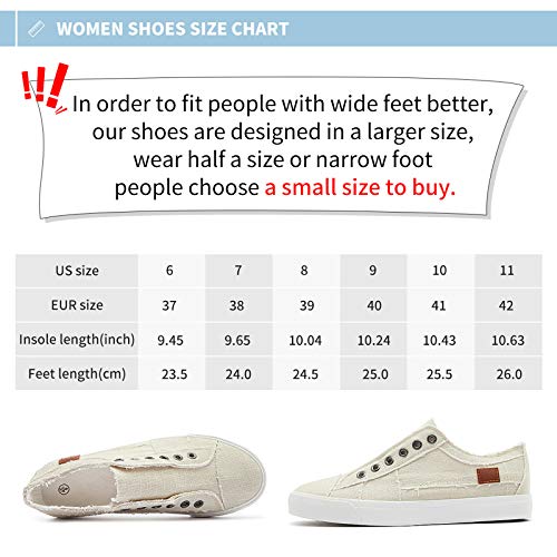 Women's Slip on Shoes Fashion Canvas Sneakers Non Slip Low Top Casual Shoes(Beige.US5)