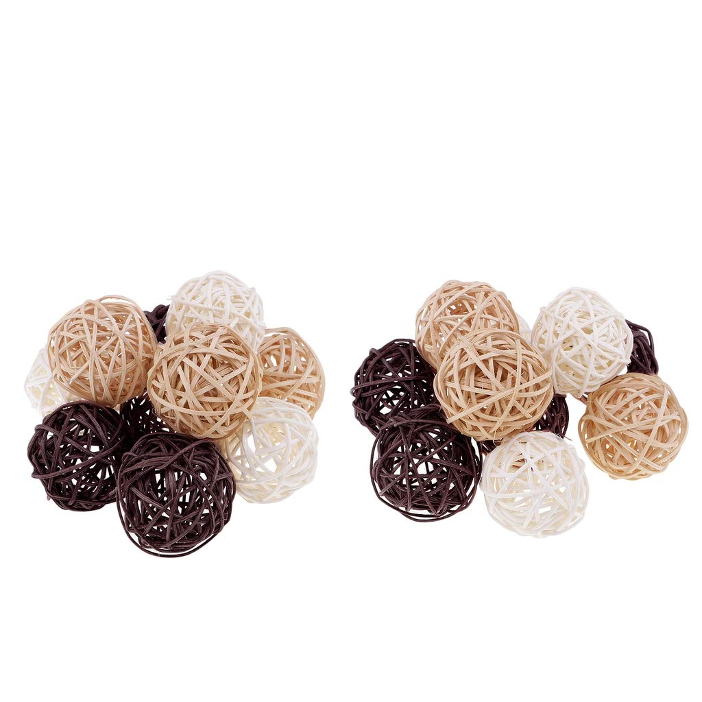 Harilla 50pcs Wicker Rattan Balls Decorative Orbs Vase Fillers, Wicker Balls for Decorating, Wedding Ceremony, Bridal Shower Party, Home Garden Decoration