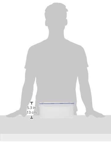 LocknLock Easy Essentials Food Storage lids/Airtight containers, BPA Free, Rectangle-186 oz-for Flour & Sugar, Clear