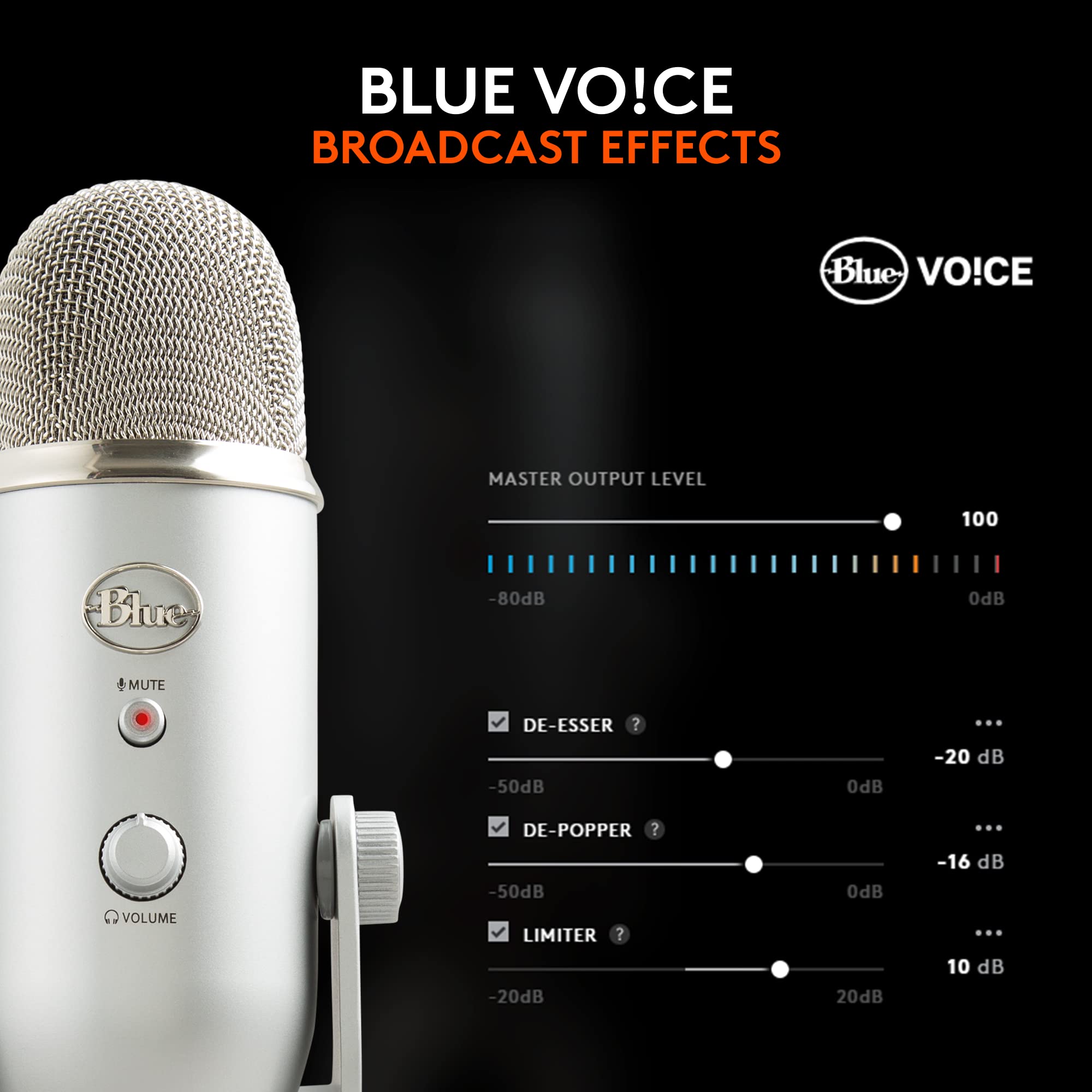 Logitech for Creators Blue Yeti USB Microphone for PC, Podcast, Gaming, Streaming - 4 Pickup Pattern, Plug and Play Condenser Computer Mic, Silver with Signature Series EVA Waterproof Travel Case