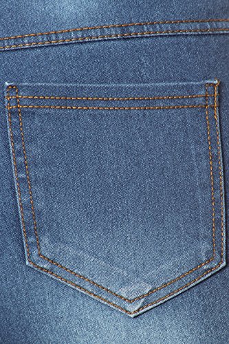 Women's Stretch Pull-On Skinny Ripped Distressed Denim Jeggings Pants 3XL Blue-69