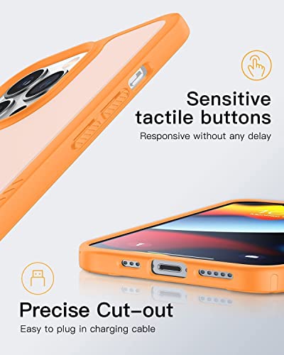 Humixx 2023 Upgraded Designed for iPhone 13 Pro Max Case [Military Grade Drop Protection] Slim Fit Translucent Matte Back with Soft Edge Protective Case for iPhone 13 Pro Max 6.7“ - Apricot Yellow