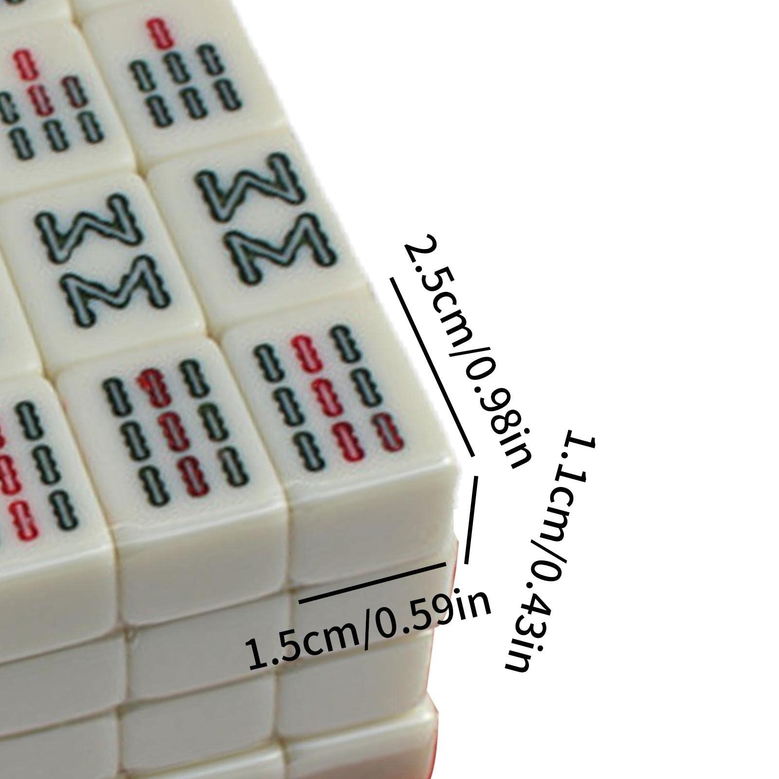 Mahjong Game Set, Chinese Traditional Mah Jong Game Set with 144 Mini Tiles, White Engraved Mini Tiles for Family Gathering Leisure Time