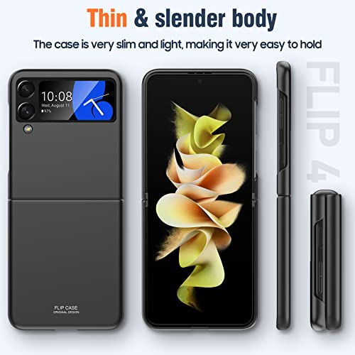 Vizvera Case for Samsung Galaxy Z Flip 4, Protective Shockproof Anti-Scratch Phone Case for Galaxy Z Flip 4 (2022) Black