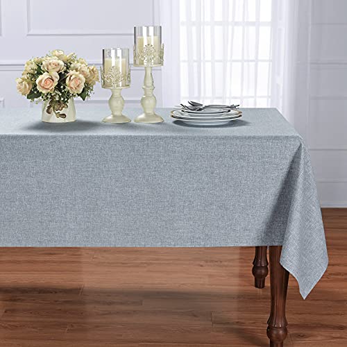 HOMCHIC Faux Linen Rectangle Tablecloth - Washable, Spillproof, Easy Care, Wrinkle Resistant, Thick Indoor and Outdoor Table Cloths, Premium Polyester Fabric-55 x 72 Inch-Oblong/Rectangular-Slate Grey