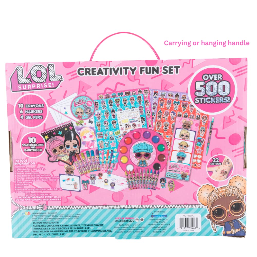 LOL Surprise Creativity Fun Kids Art Set for Coloring, Painting, and Crafts