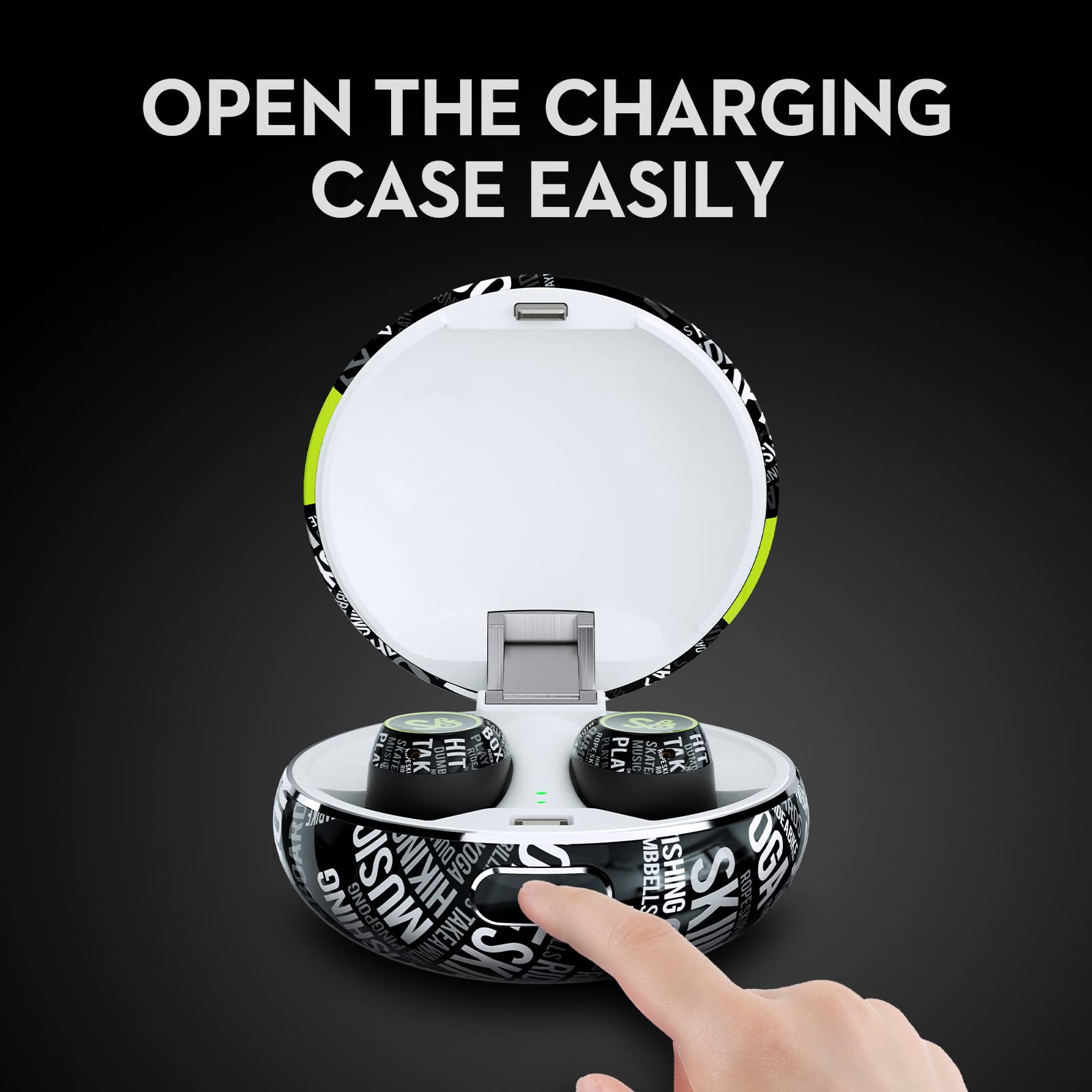 mifo S Active Noise Cancelling True Wireless Earbuds, Bluetooth 5.2 Wireless Sport Headphones, ENC Noise Cancelling, IP67 Waterproof Wireless Earbuds with 3 Modes, Built-in 6 Microphone(Black Green)