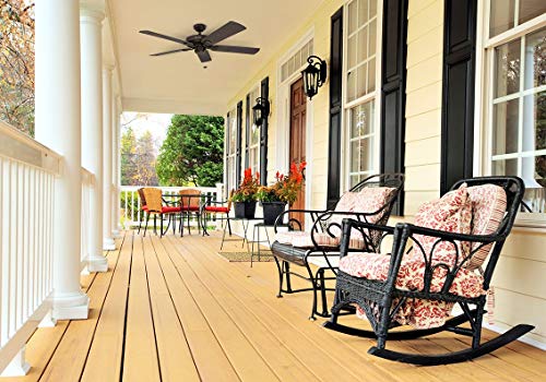 Honeywell Belmar 52-Inch Indoor/Outdoor Ceiling Fan, Five Damp Rated Fan Blades, Bronze (Renewed)
