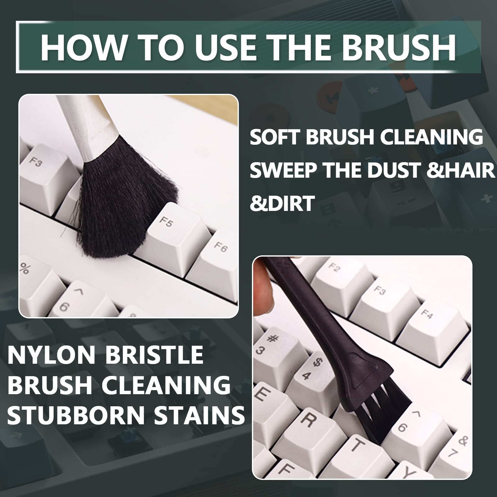 Keyboard Cleaner kit,Computer Cleaning kit,Mechanical Keyboard Cleaning kit,Anti-Static Brush,Small Cleaning Brush, Cleaning kit Compatible Laptop/PC/Computer/Keyboard/Laptop/Camera/Phone/Earbud