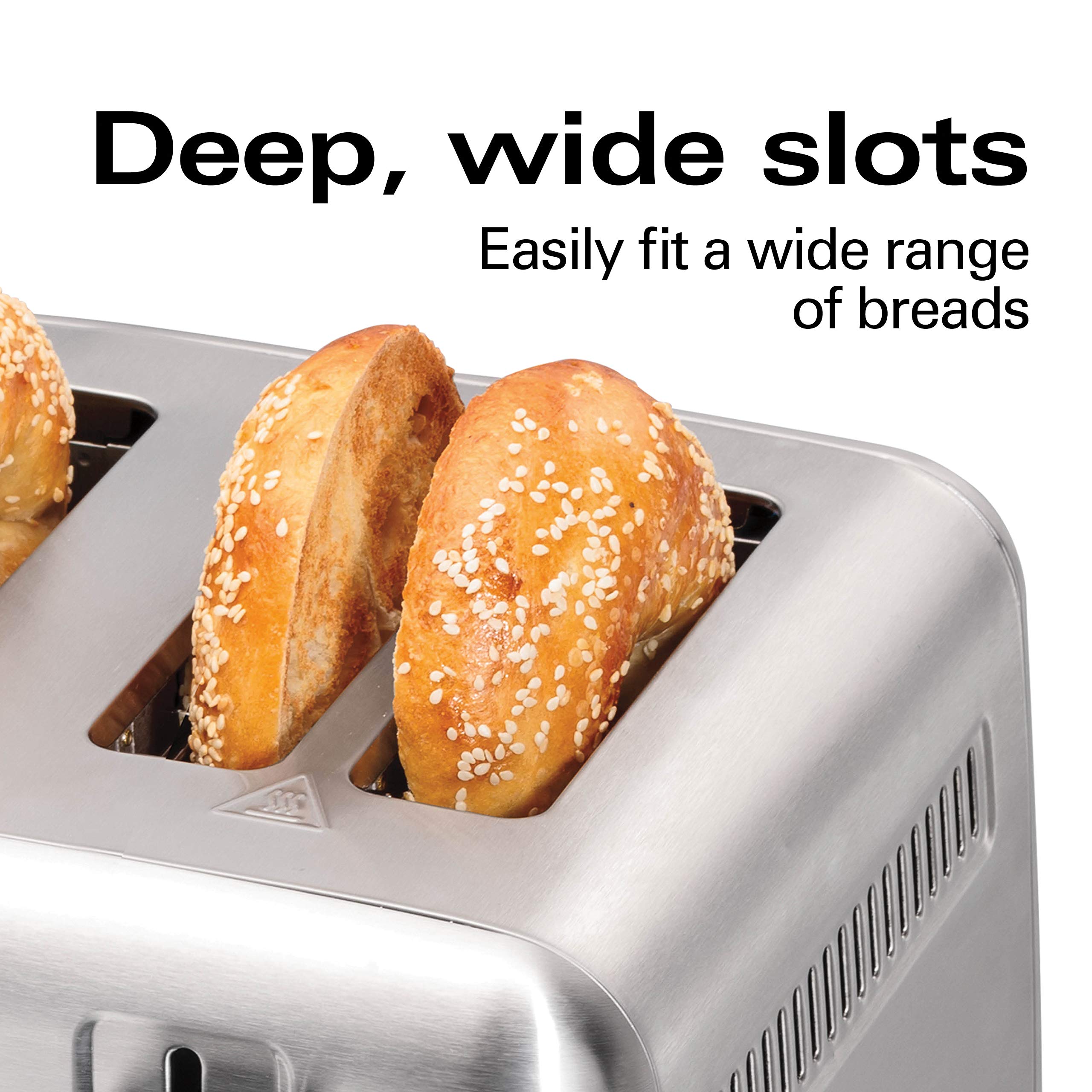 Hamilton Beach Professional Professional 4 Slice Toaster, with Bagel, Defrost & Reheat Settings, Stainless Steel (24990)