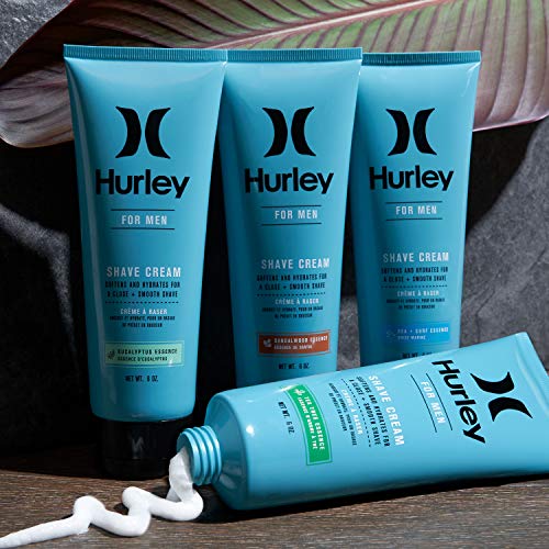 Hurley Men's Shaving Cream - Softens and Hydrates with Aloe Extract and Vitamin E, Size 6oz, Eucalyptus
