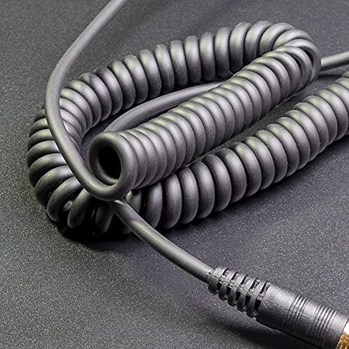 Voarmaks 4 Pole Long Steps Audio DJ Cable Cord Line Plug Compatible with Pioneer HDJ-X5 X7 S7 CUE1 Headphones Extended Coiled Spring Dj Wire