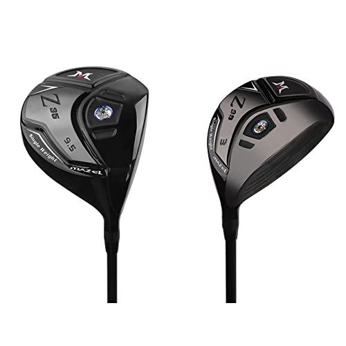MAZEL Black Golf Driver 9.5 Degree & Golf Woods 3,Bundle of 2