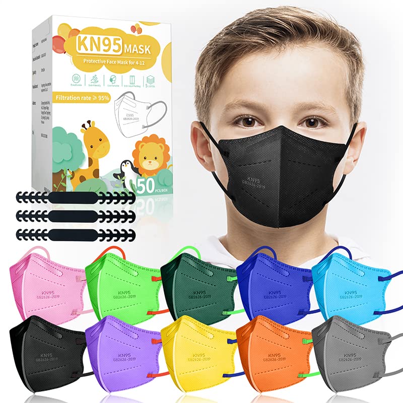 Kids KN95 Face Mask Disposable - 50 Pack KN95 Kid Masks Children Small Size Kids Breathable KN95 Mask Mascaras KN95 Para NiĂąos