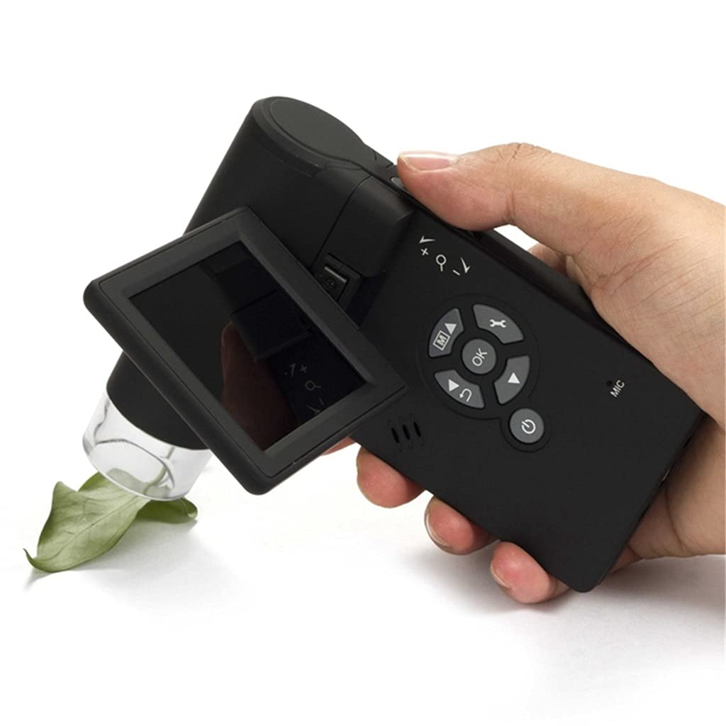 LXXSH 500X Mobile Digital Microscope 3'' LCD 5MP Foldable USB Lithium Battery 8 LED PC Magnifier Camera Tools