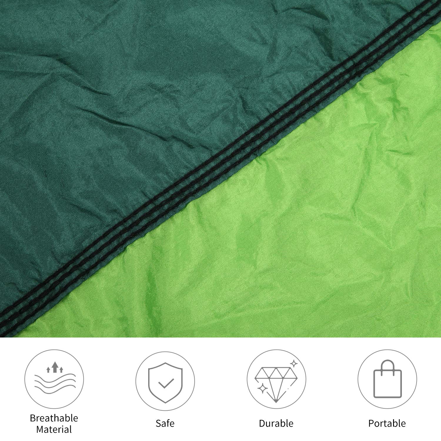 Hammock Portable Double Hammocks,for Hiking、Camping、Backpacking、Travel、Yard、Beach (Blackish Green/Light Green)