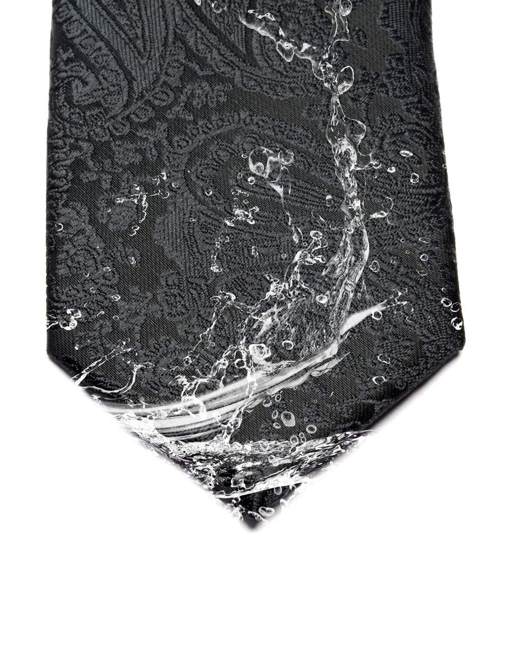 GUSLESON 2" Solid Black Floral Ties Classic Paisley Men's Slim Skinny Necktie(0788-10)