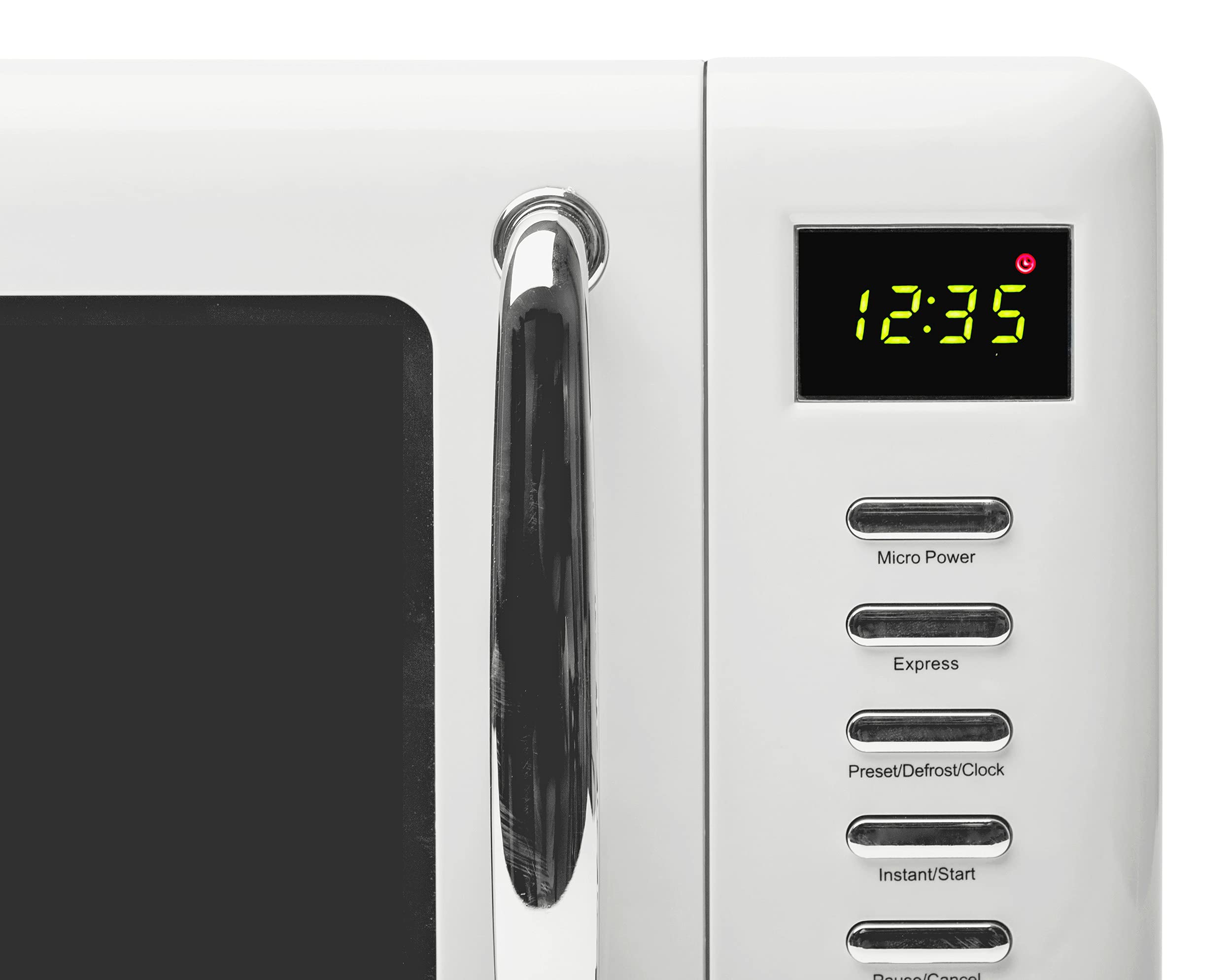 Haden Heritage Vintage 0.7 Cubic Foot 20 Liter 700 Watt Countertop Microwave Oven Kitchen with Turntable and 5 Power Levels, Ivory White