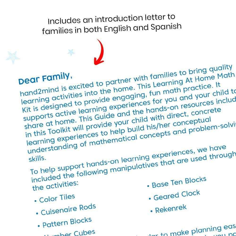 hand2mind Learning at Home Family Engagement Literacy Kit for Grade 4, Reading Activity Book with Hands-On Manipulatives, Spanish Translations for Key Materials