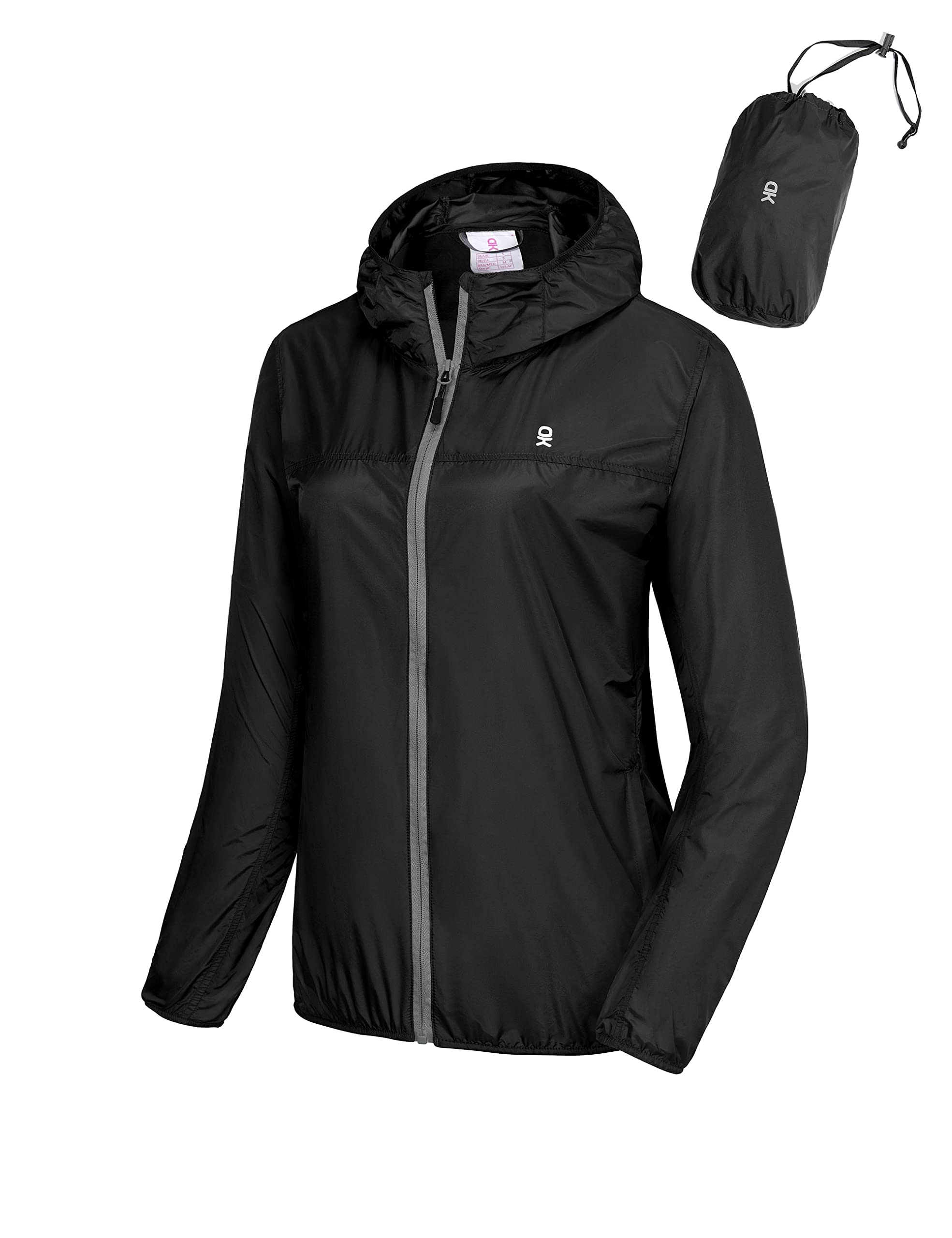 Little Donkey Andy Women's Running Windbreaker Jacket Lightweight Packable Water Resistant Jacket with Hood for Cycling Camping, A Ultralight Purple S