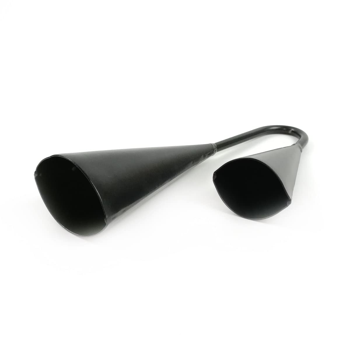 LOONELO Agogo Bells,Traditional Style Handheld Musical Instrument Steel Agogo Bells with Wood Strikers (Black-Small)