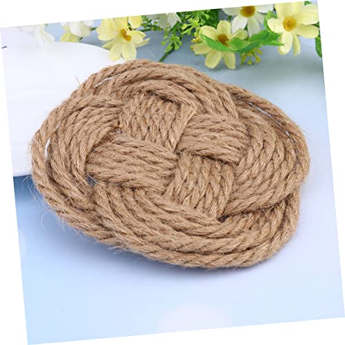 VOSAREA Table Coasters for Drinks Placemats Round Coasters for Drinks Absorbent Simple Cup Mat Cotton Placemat Cotton Rope Cup Coasters Cotton Cup Mat Cup Mat Handmade Home Placemat Jute