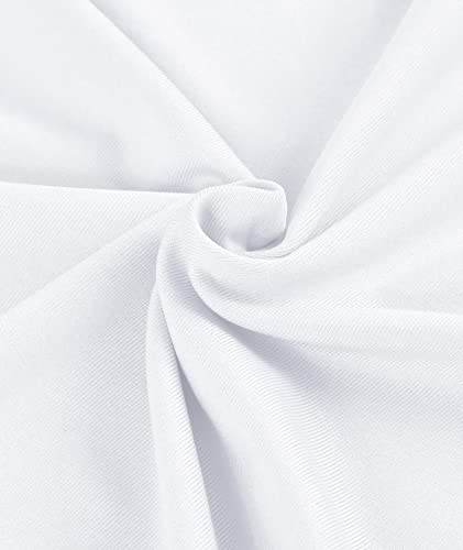 LLdress White Graphic Mens Polo Shirts Long Sleeve Moisture Wicking Collared Golf Casual T-Shirt, White L