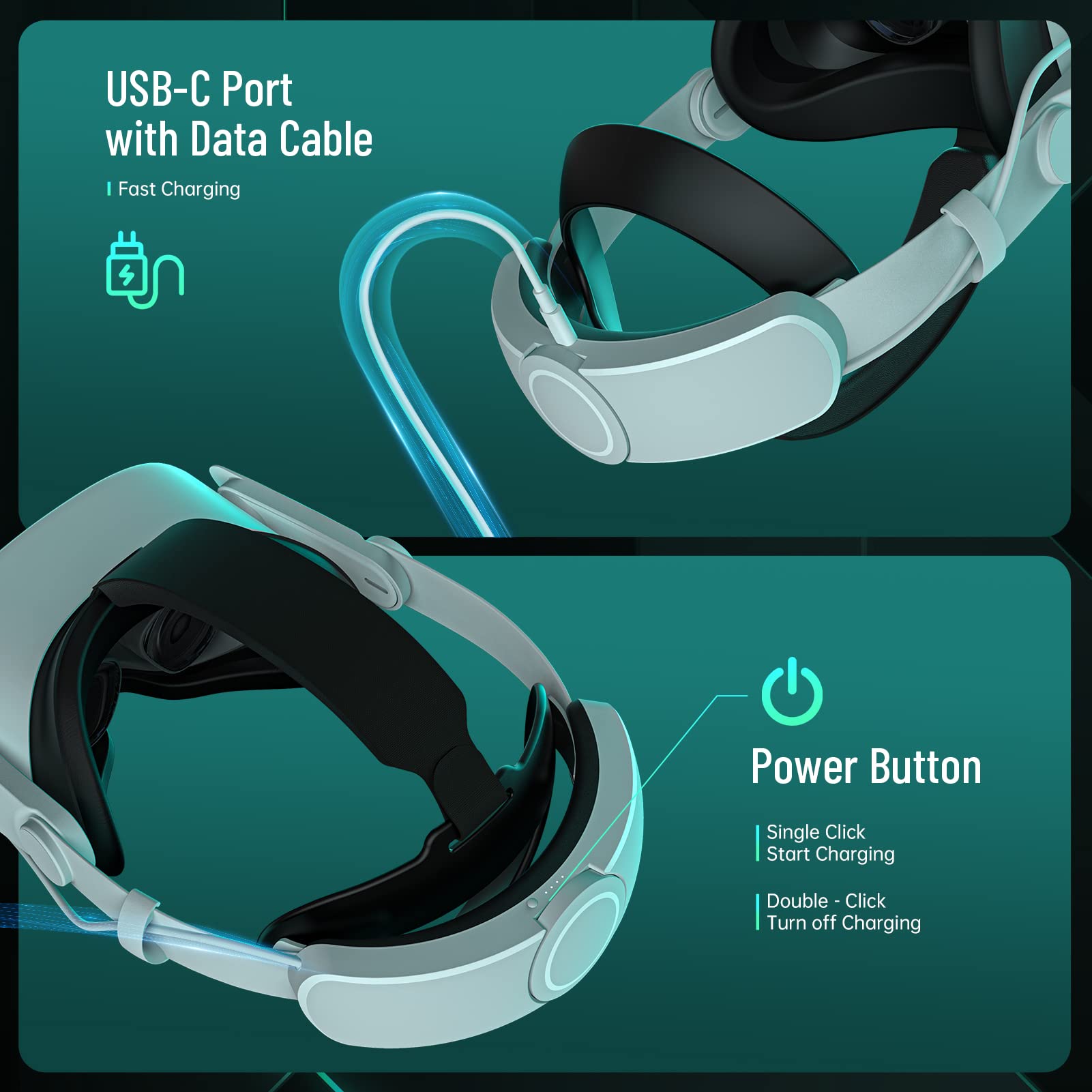 Head Strap with Battery Pack for Oculus Quest 2, Elite Head Strap Replacement 6000mah Compatible with Meta Quest 2 Accessories, Okaycat VR Headset Flip-Adjustable Extended Play Time Black