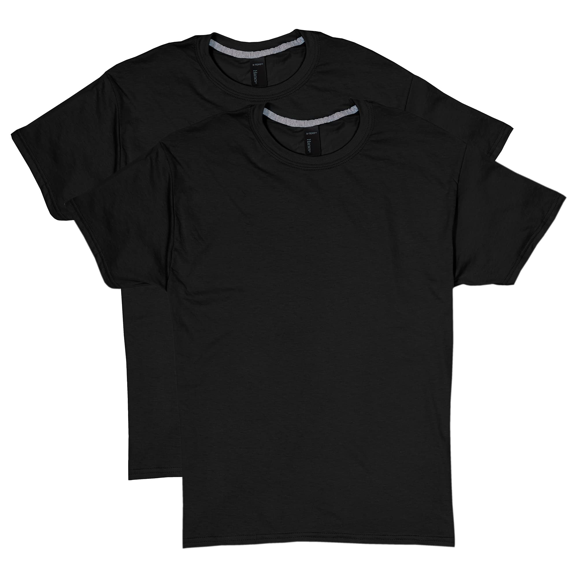 Hanes Men's 2 Pack X-Temp Performance T-Shirt, Black, 3X-Large